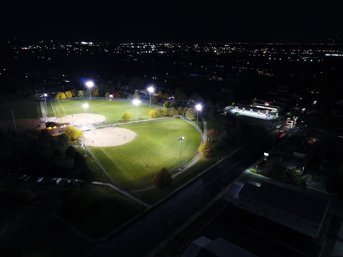 softball-fields-night-aerial | Clearfield City